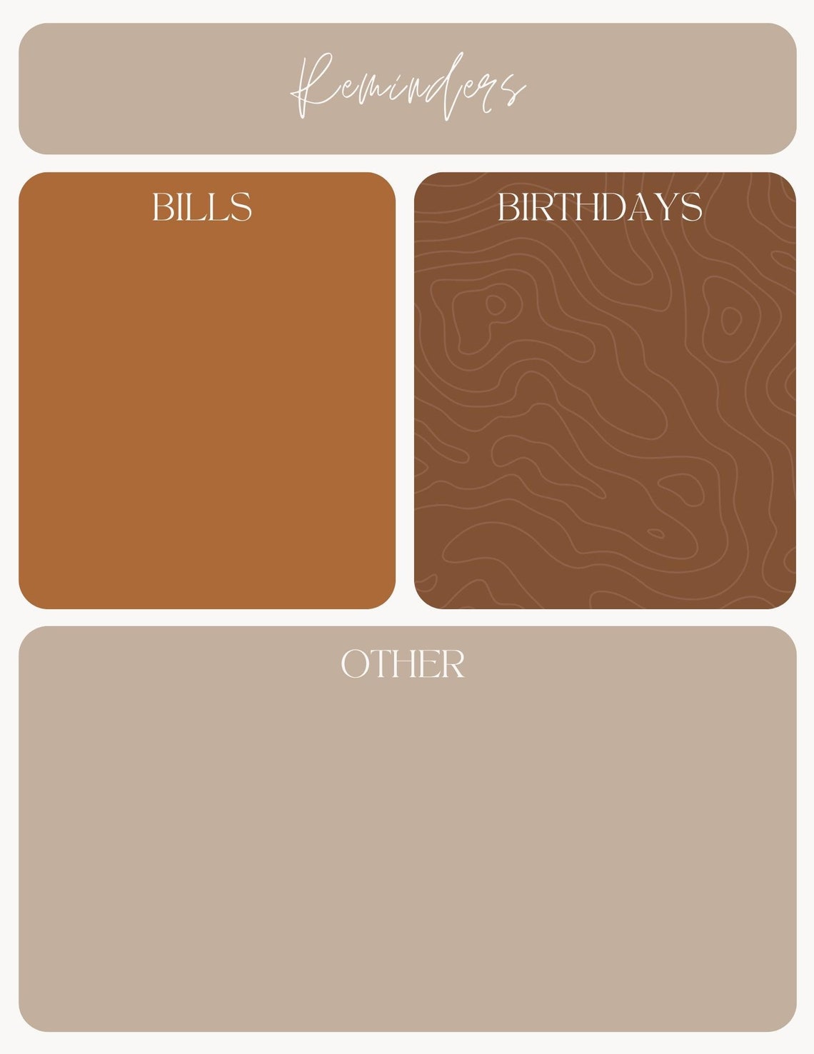 Minimalist Brown Aesthetic Planner Bundle Printable| Minimalist Brown ...