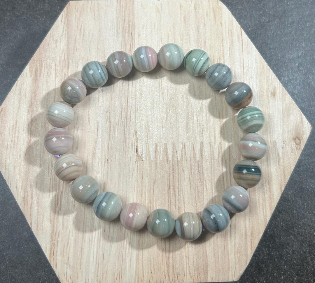 Banded Alashan Agate Bracelet: Natural Gemstone Jewelry - Etsy