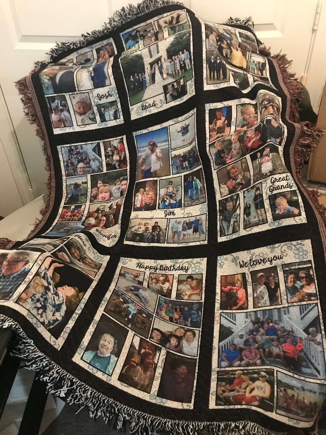 Personalized Memory Photo-collaged Blanket, Dye Sublimated Family ...