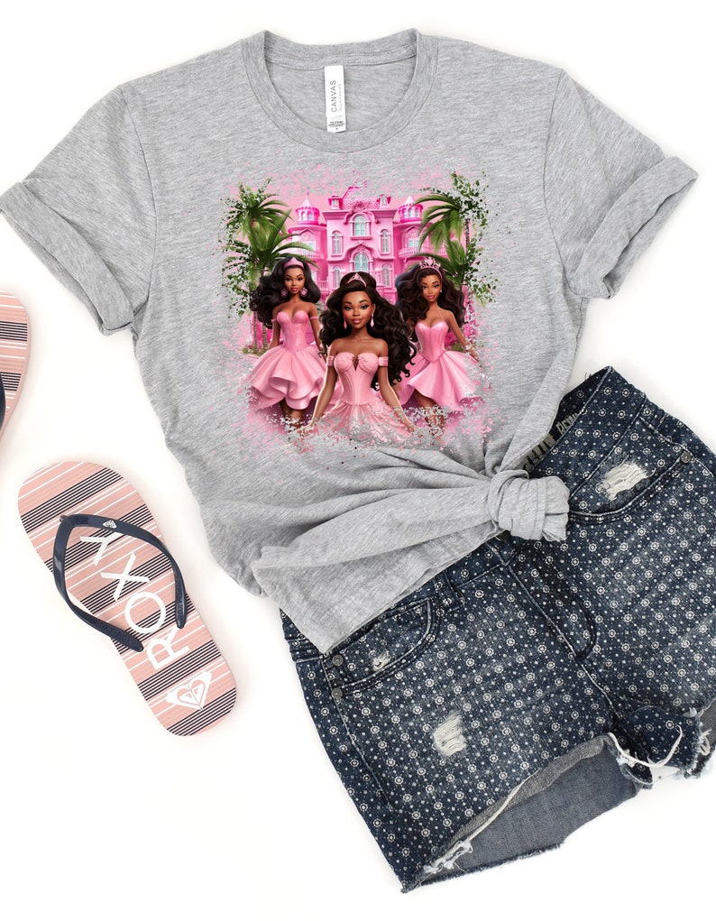 Youth Pink Baby Doll T-shirt for Girl Black Princess Shirt for Daughter ...