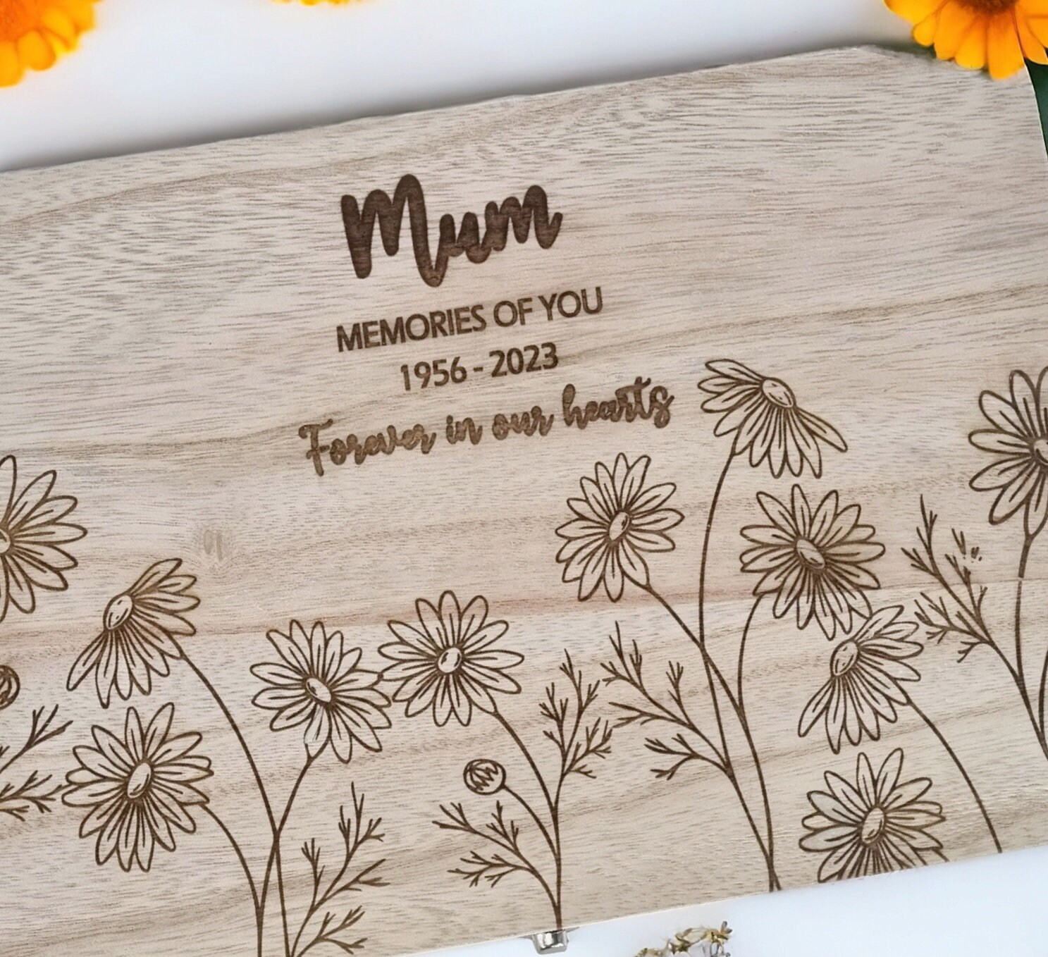 Memorial Memory Wooden Engraved Box Keepsakes Funeral - Etsy