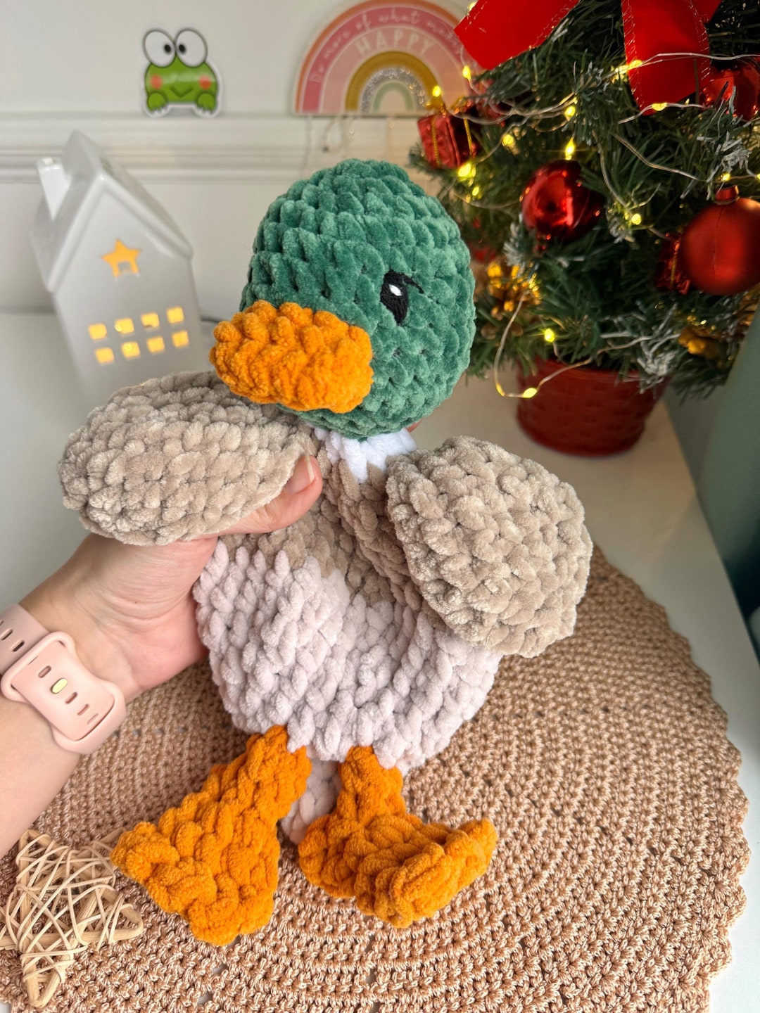 Mallard Duck Snuggler Lovey, Duck Nursery Decor, Baby Snuggle Animal ...