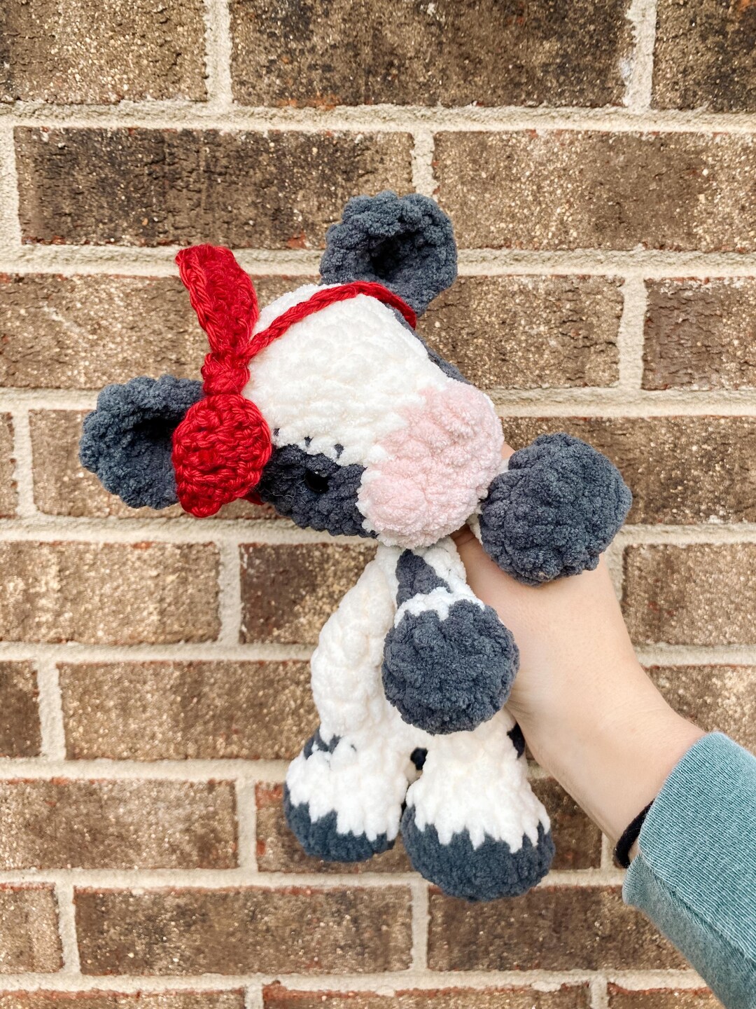 Made to Order- Crochet Cow Snuggler – Handmade Plush Lovey, Nursery ...