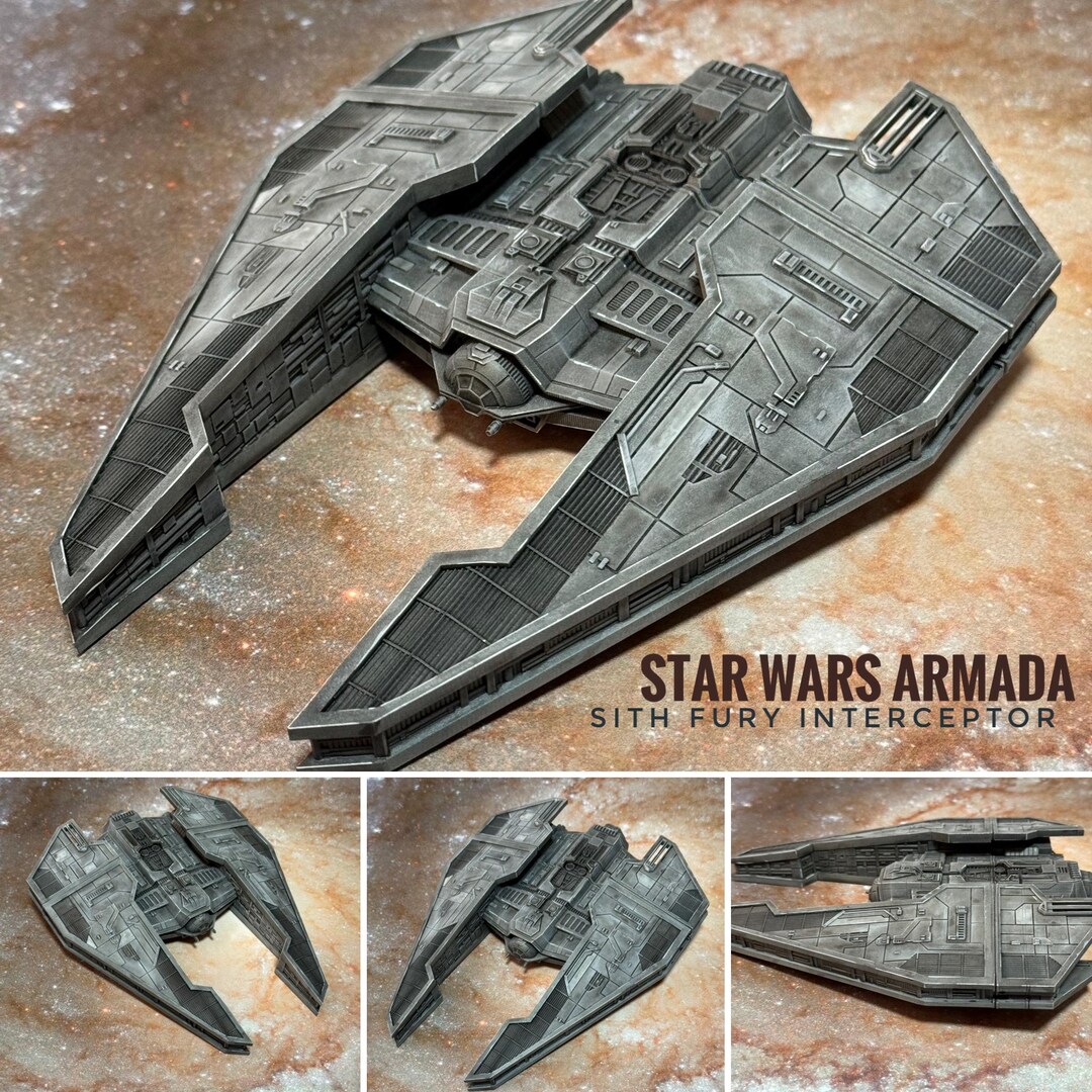 Star Wars Armada Sith Fury Interceptor Raw Unpainted SW Legends 12k ...