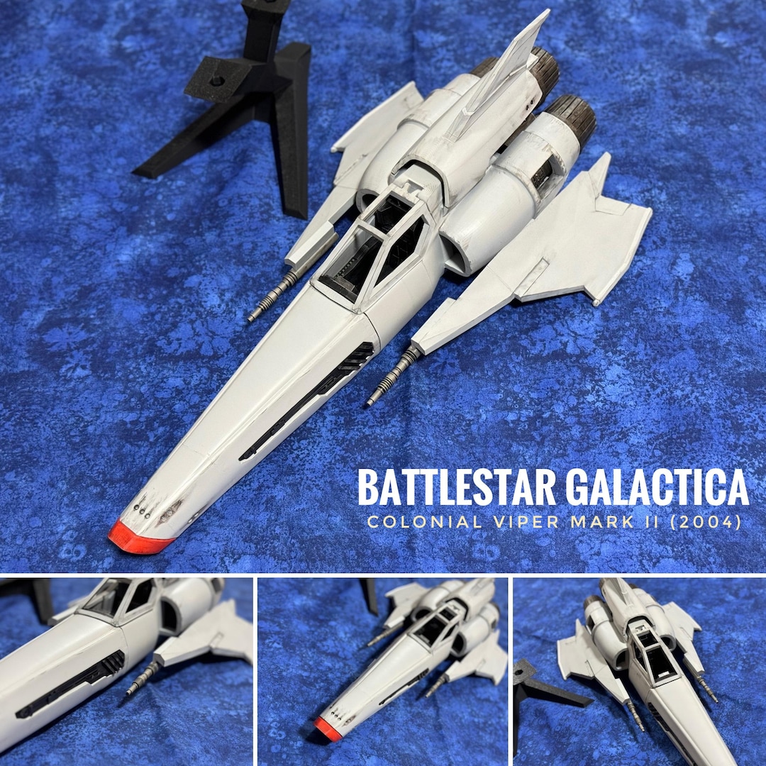 Battlestar Galactica Colonial Viper Mk Mark II 7.0” L 12k 3D Raw ...
