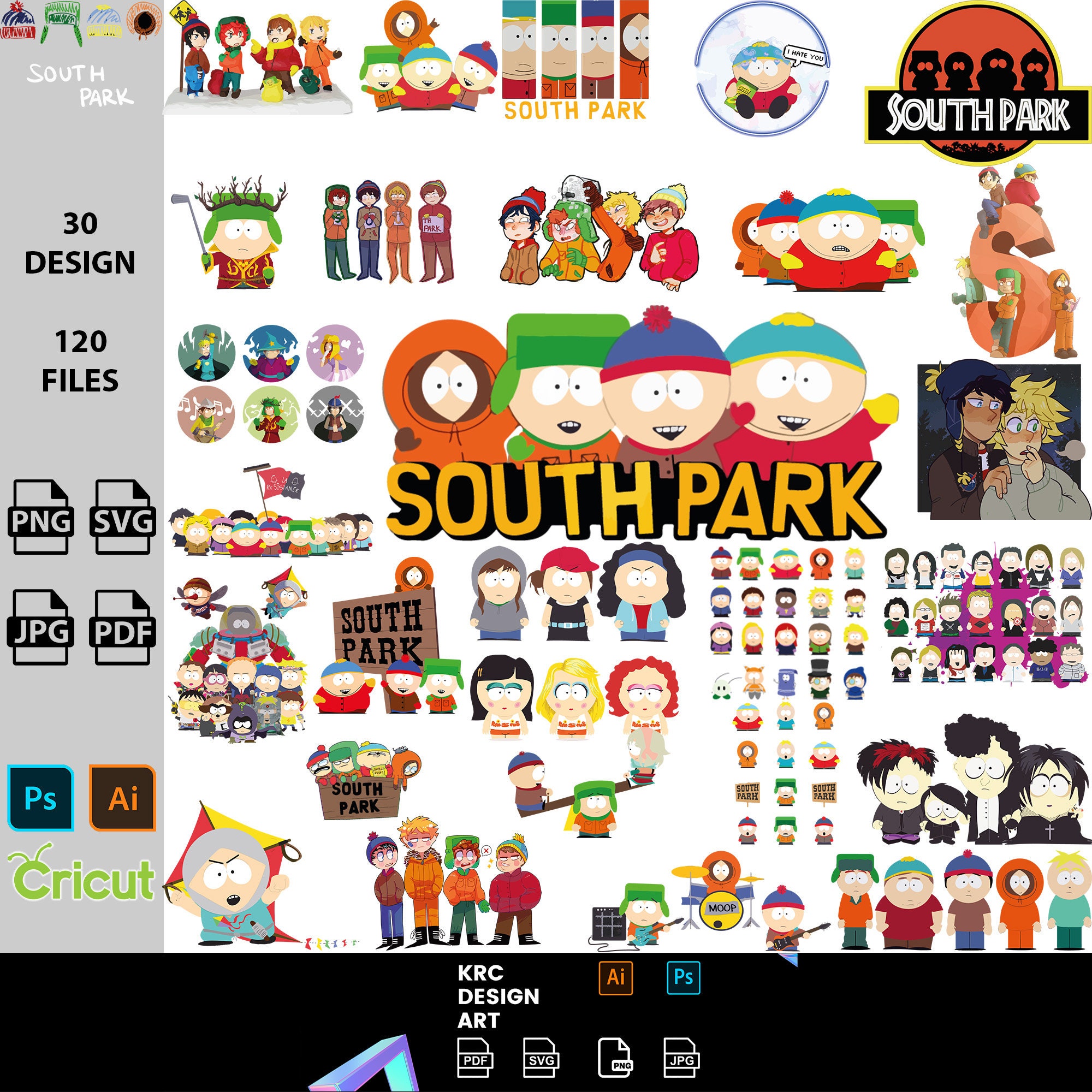 South Park SVG-PNG-PDF Bundle Svg Packet Collection South - Etsy Israel