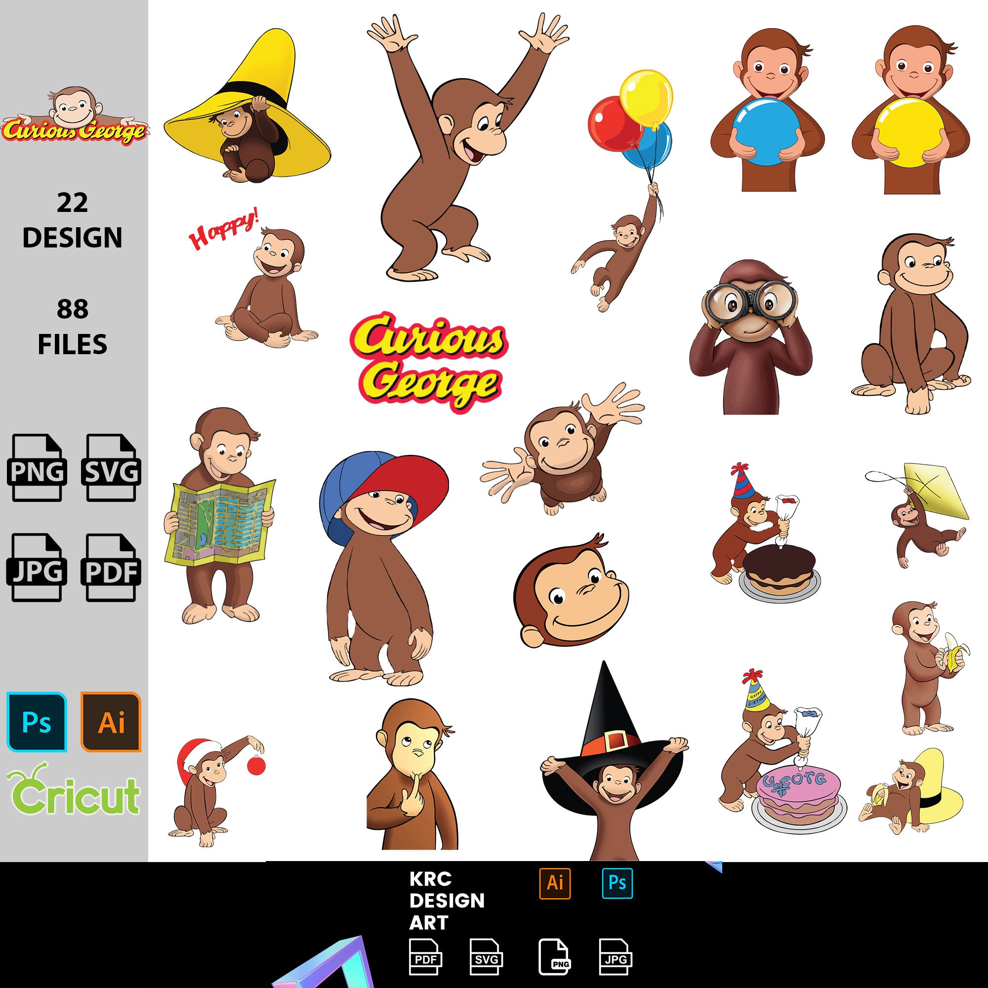 Curious George Face Clip Art