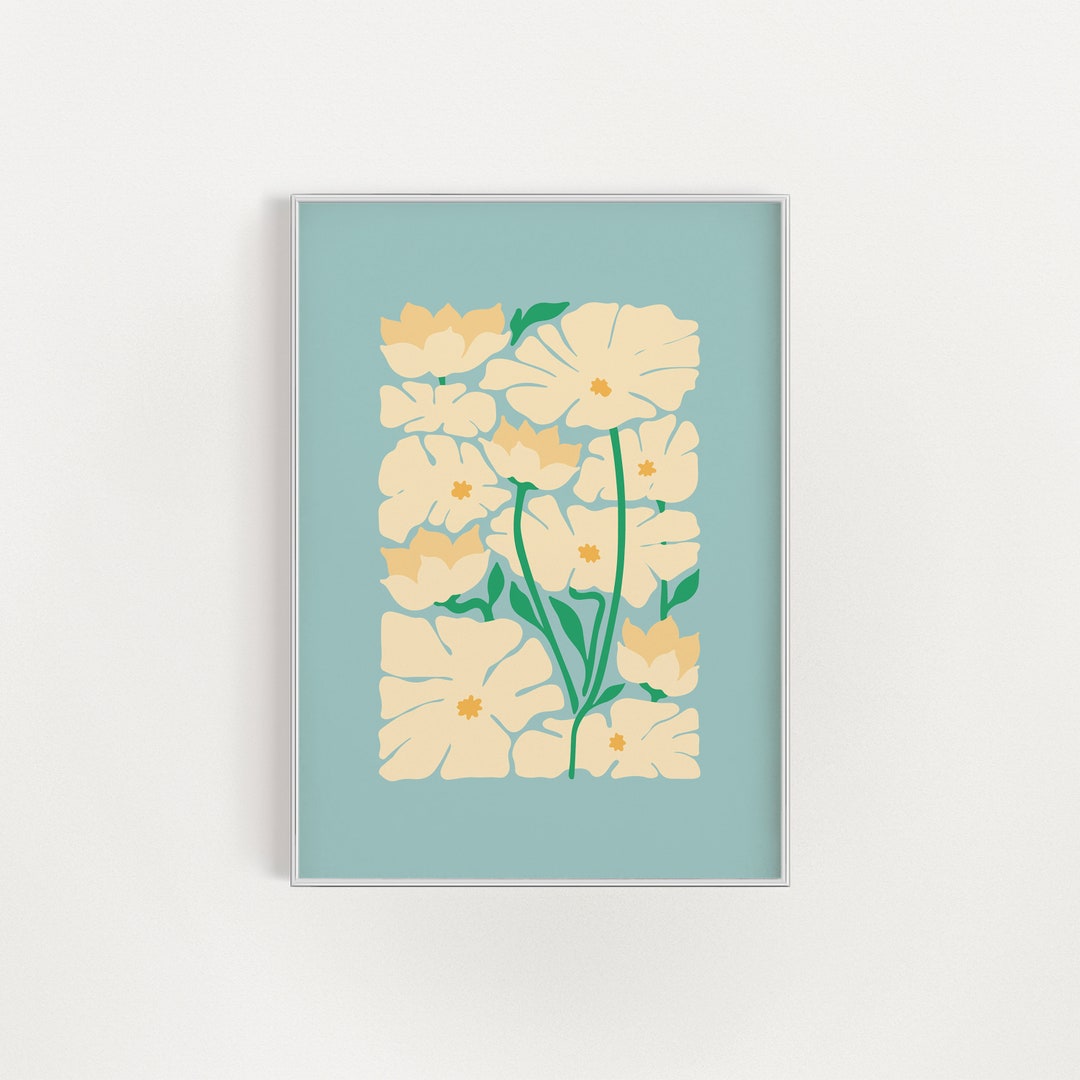 Abstract Botanical Flowers Poster, Digital Download Wall Print, Large ...