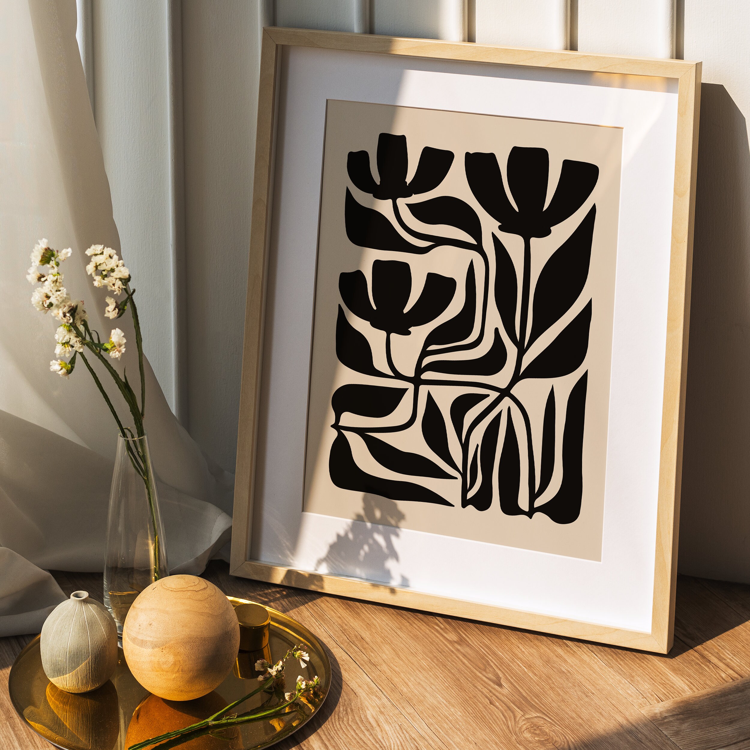 Abstract Botanical Flowers Poster, Digital Download Wall Print, Large ...
