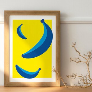 Blue Bananas Poster | Wall Art Prints Digital | Prints | Wall Art ...