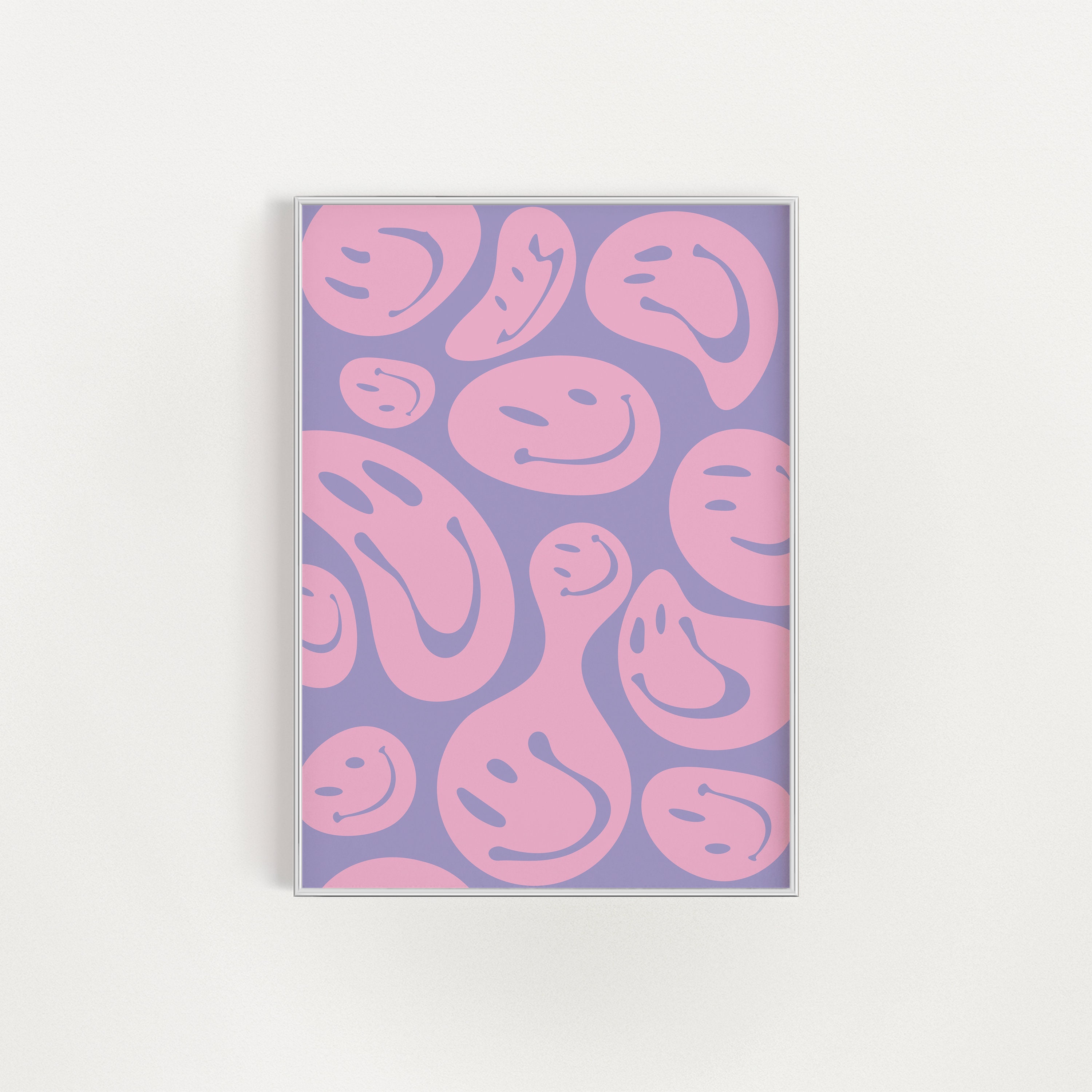 Melted Smiley Print, Smiley Face Poster,wall Art Printable, Printable ...