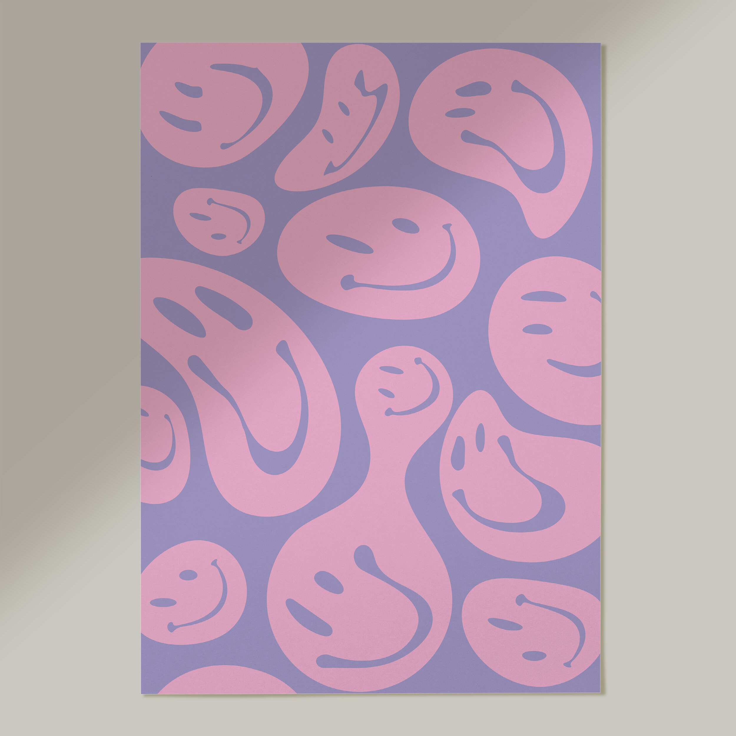 Melted Smiley Print, Smiley Face Poster,wall Art Printable, Printable ...