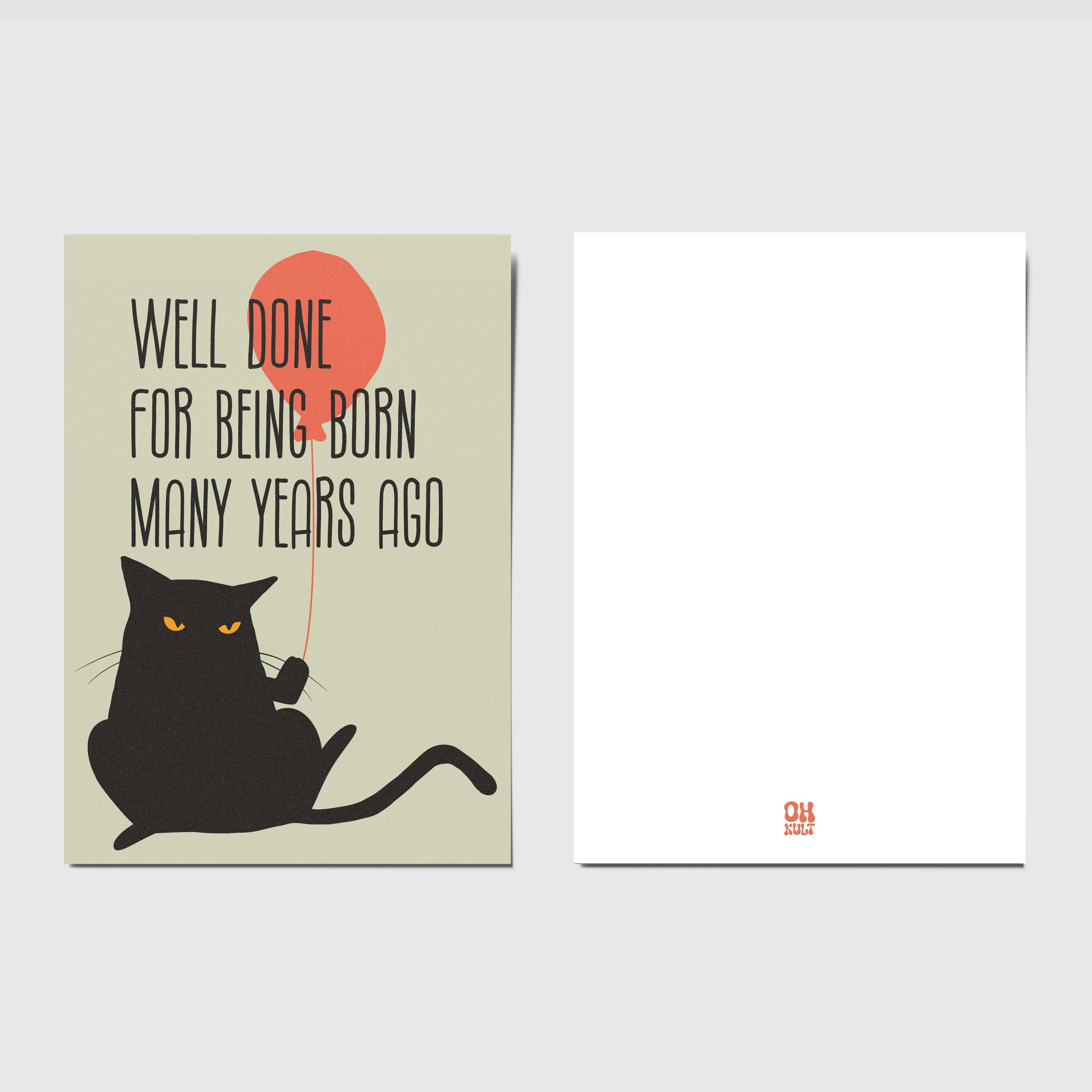 Cat Birthday Card Katze Geburtstagskarte Funny Cat Card - Etsy