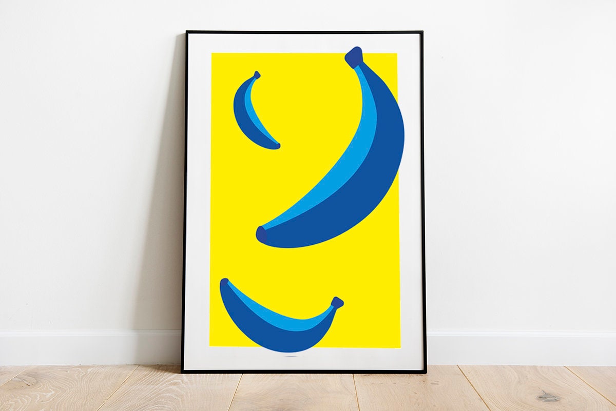 Blue Bananas Poster | Wall Art Prints Digital | Prints | Wall Art ...