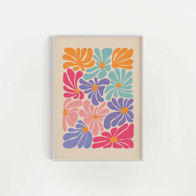 Colorful Abstract Flower Abstract Botanical Flowers Poster - Etsy