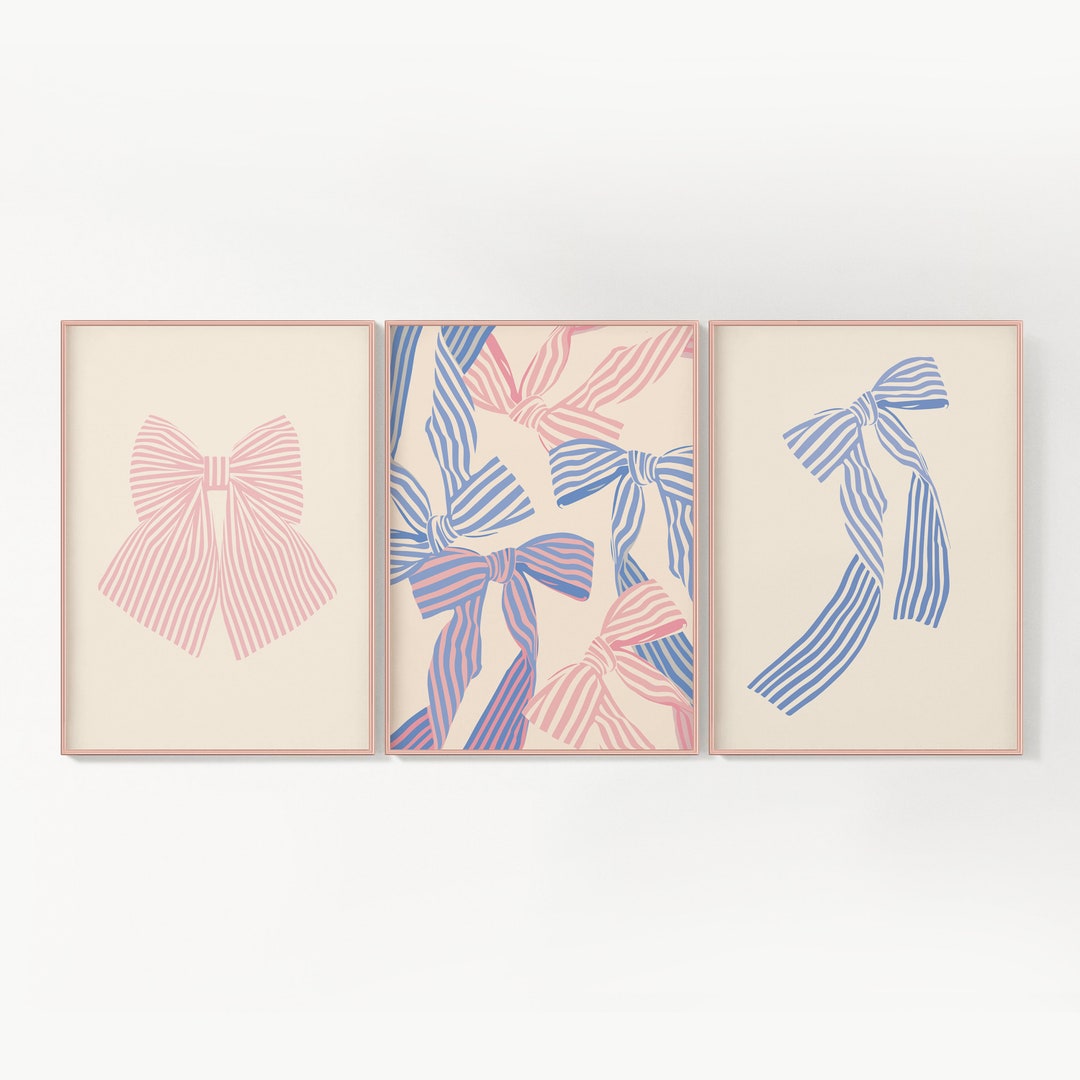 Set of 3 Trendy Coquette Pink Aesthetic Prints, Coquette Wall Decor ...