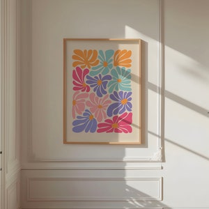Colorful Abstract Flower, Abstract Botanical Flowers Poster, Digital ...