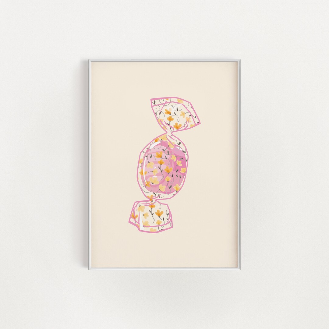 Candy Poster, Coquette Room Decor, Candy Poster Preppy, Pink Dorm Print ...