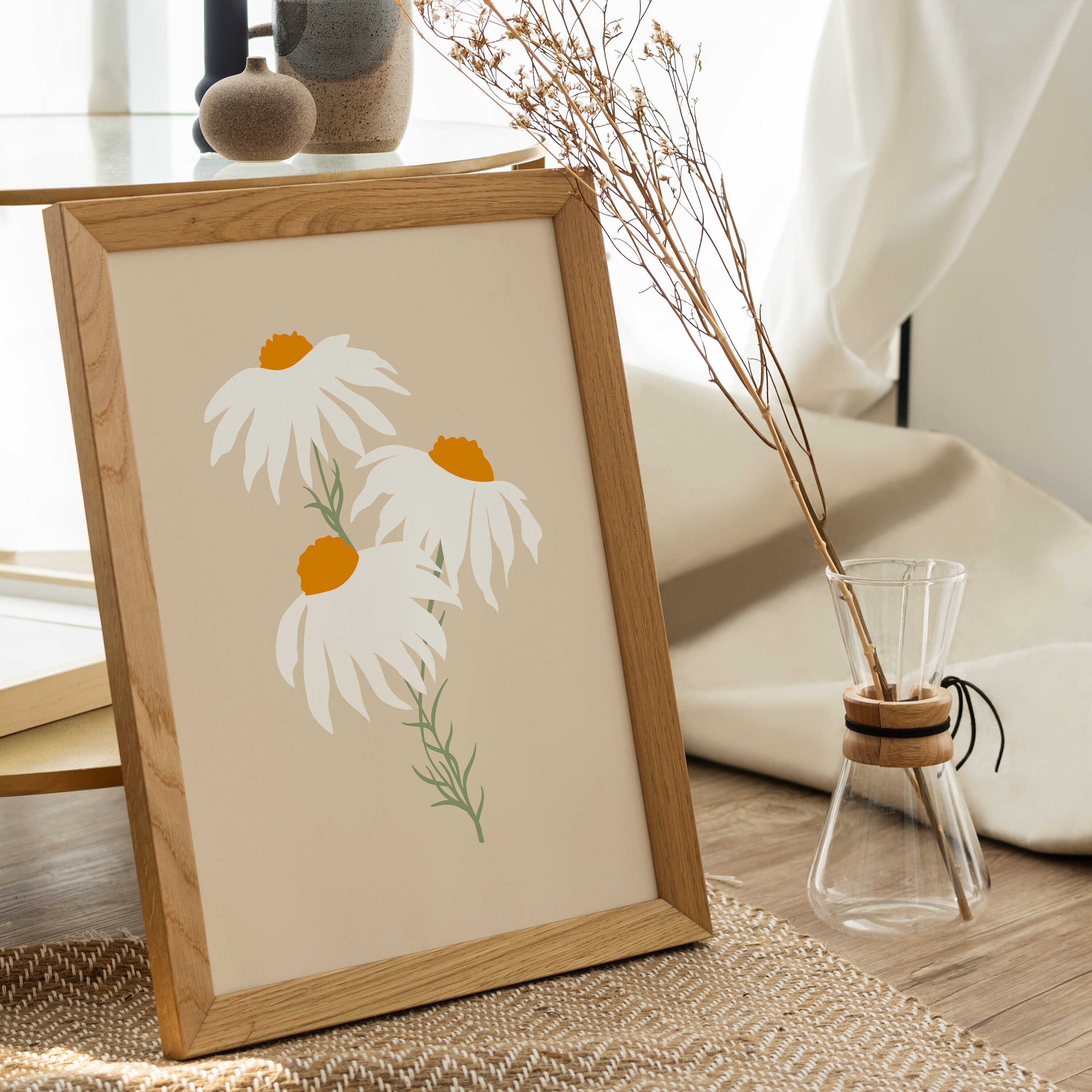 Daisy Printable Poster Abstract Flower Print Flower Art - Etsy