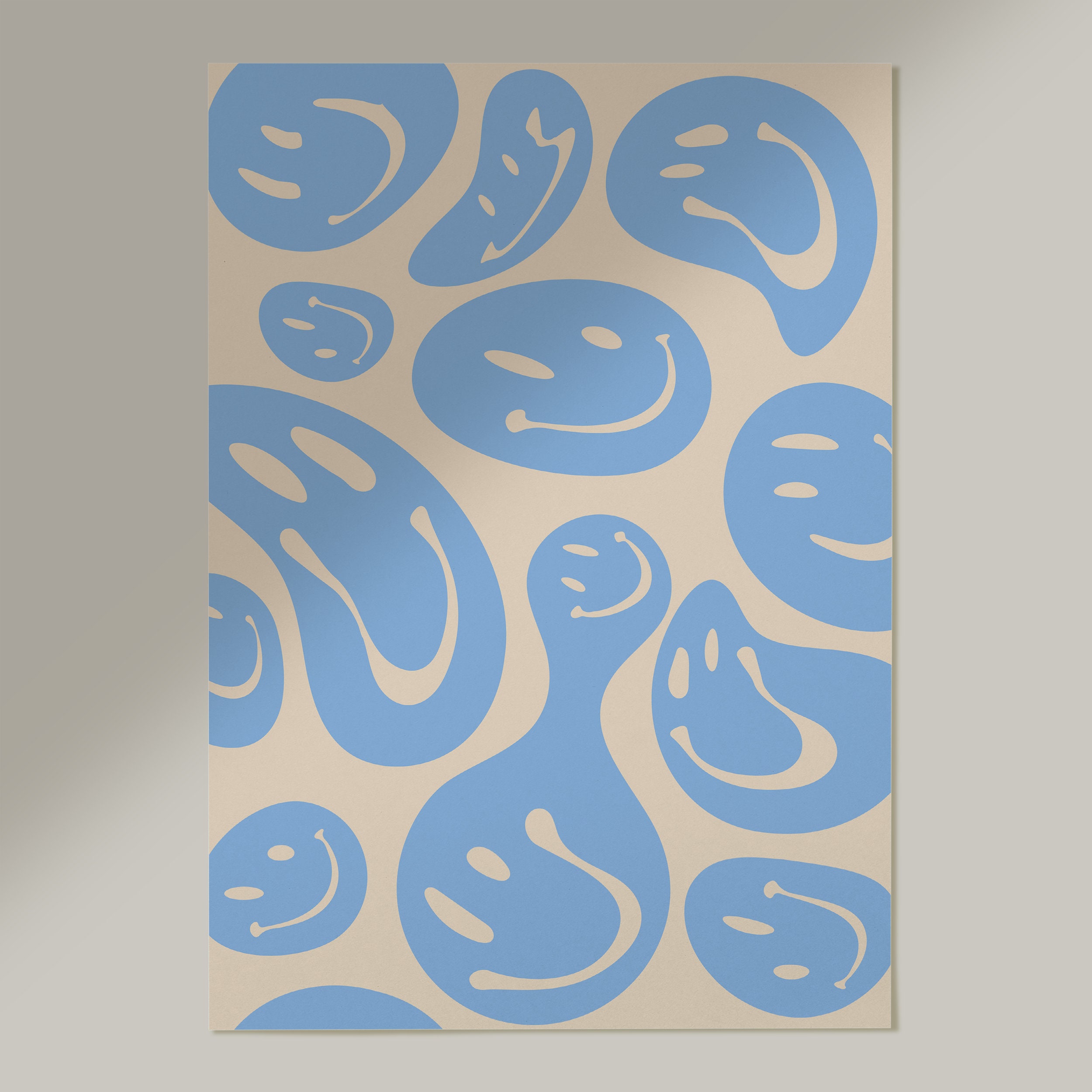 Melted Smiley Print, Smiley Face Poster,wall Art Printable, Printable ...