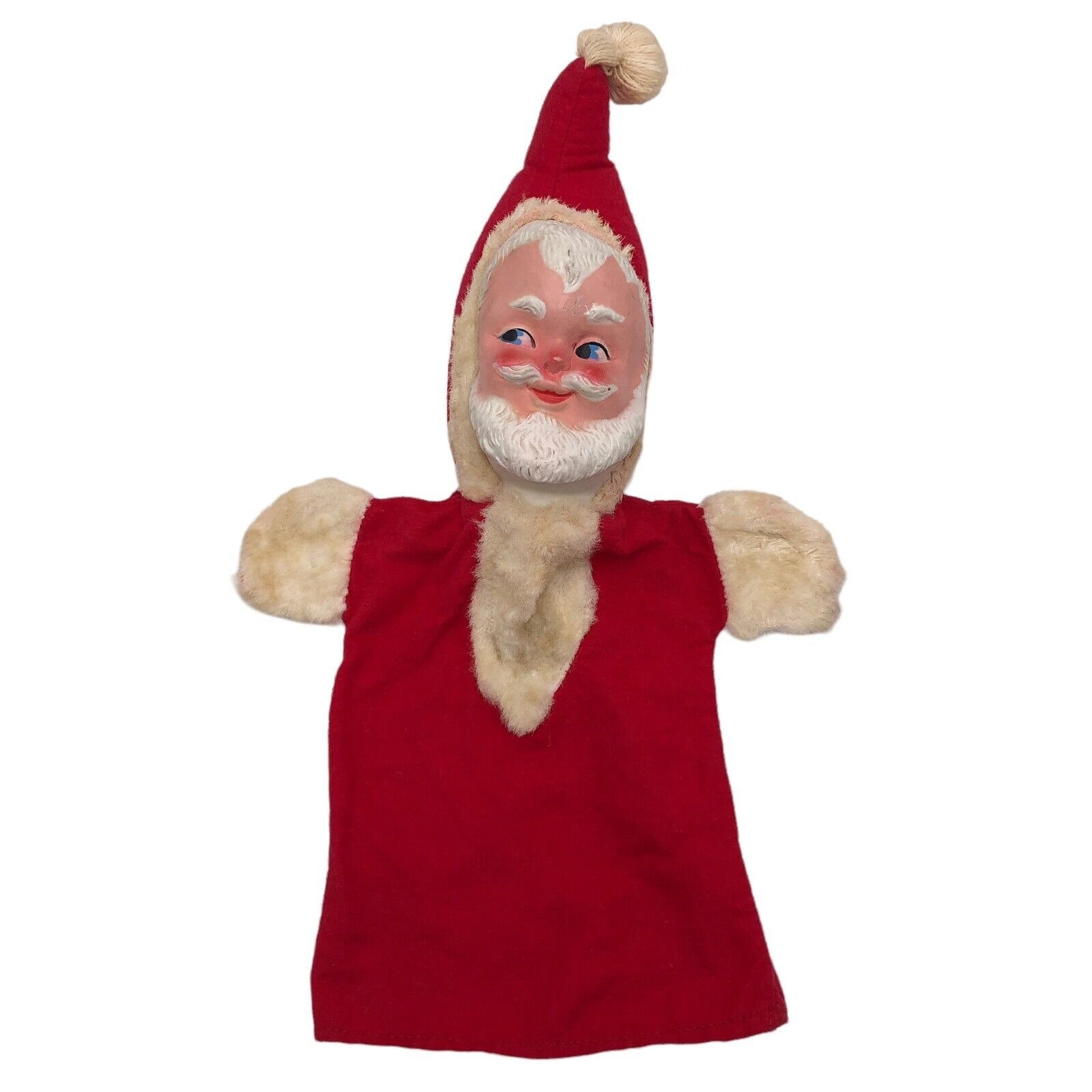 Vintage Santa Claus Hand Puppet Rubber Face Christmas RARE - Etsy