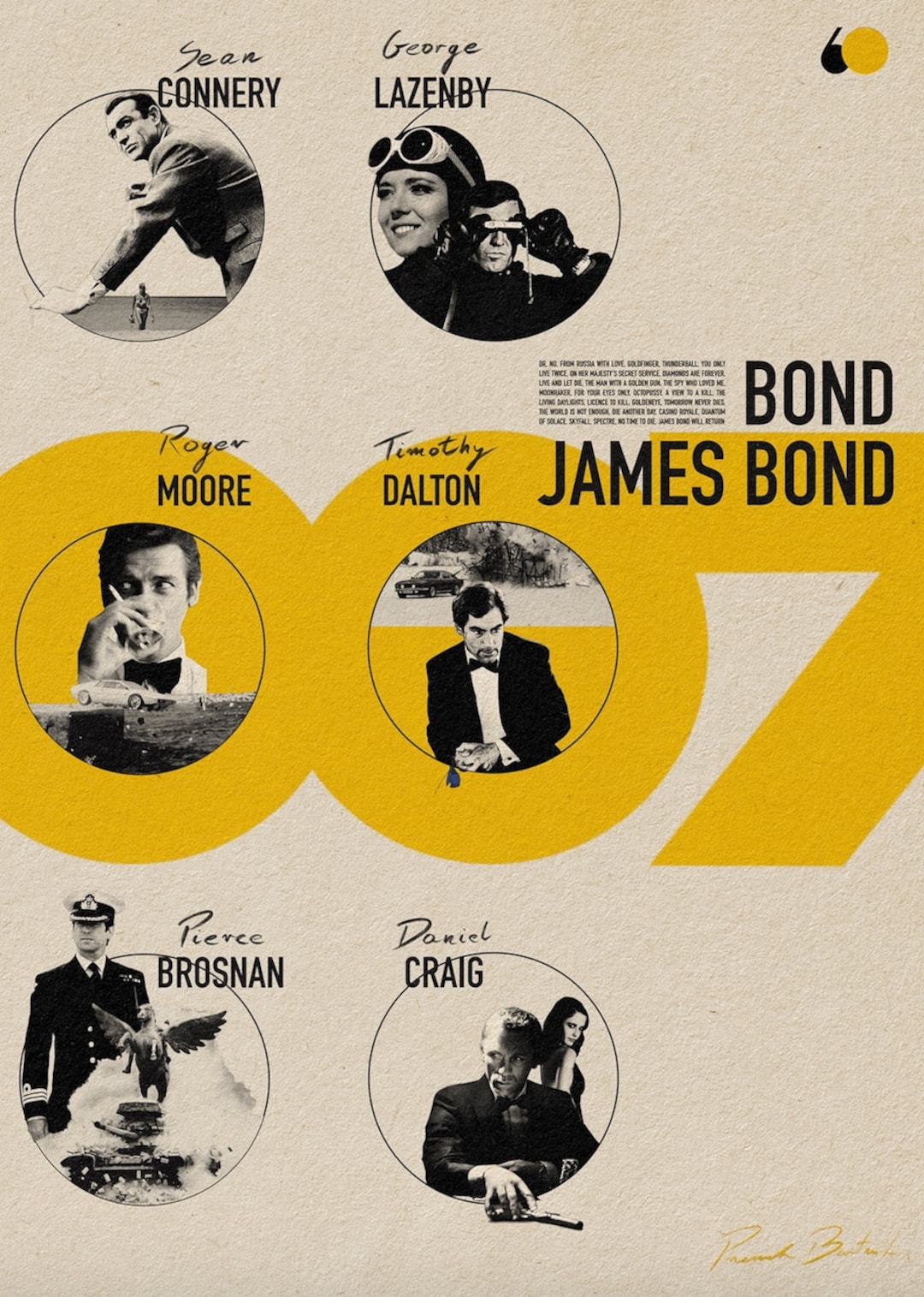 James Bond 60th 'double 0's' Print (1 of 5) - Etsy