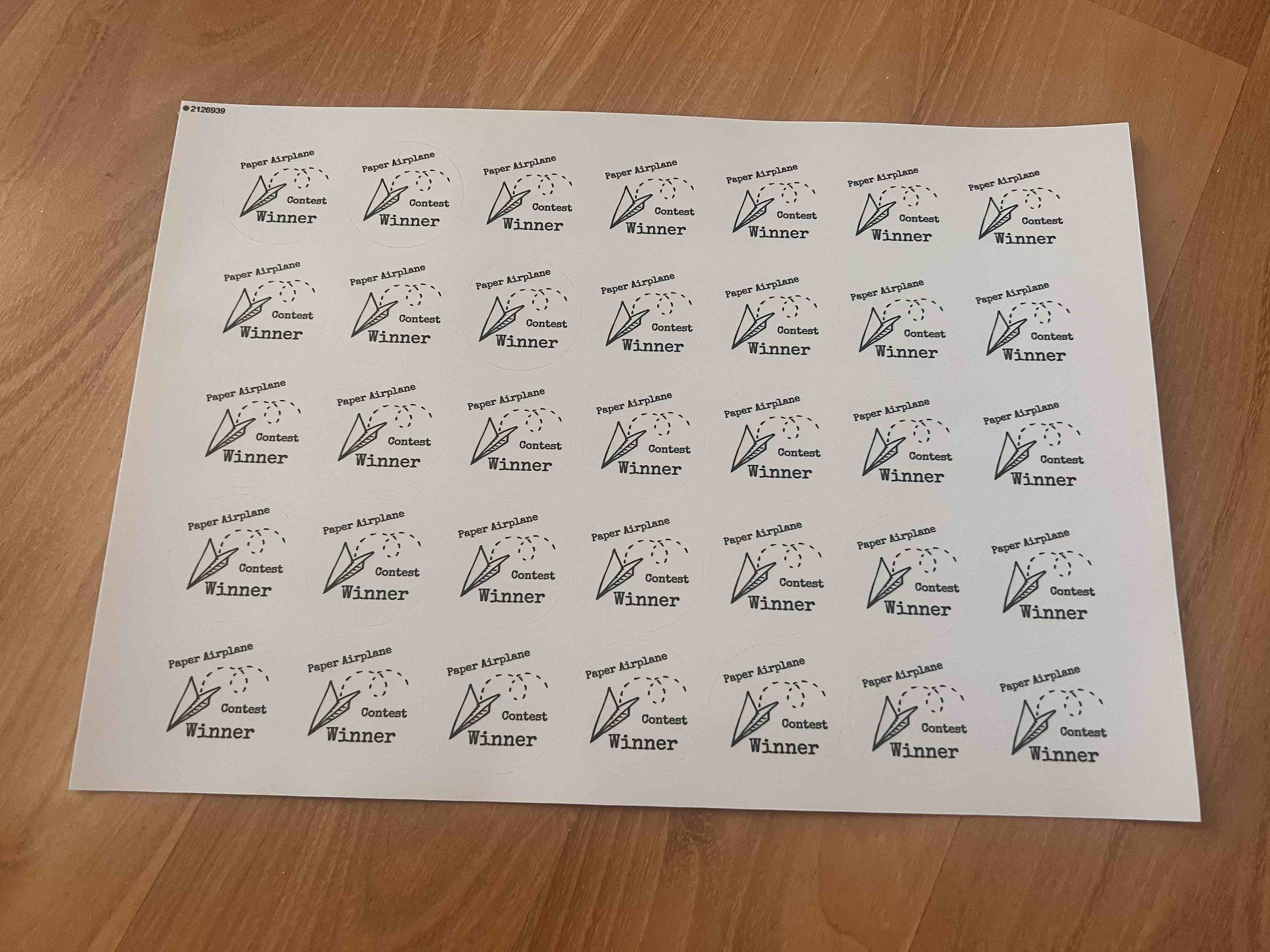 Paper Airplane Contest Winner Sheet - Etsy