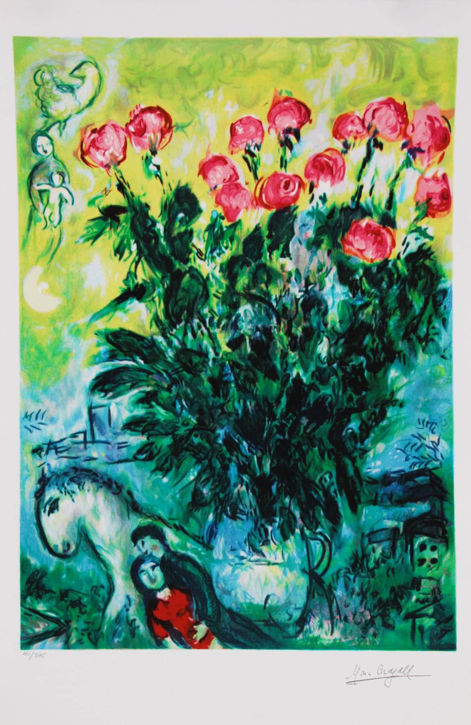Marc Chagall- Les Roses - Etsy