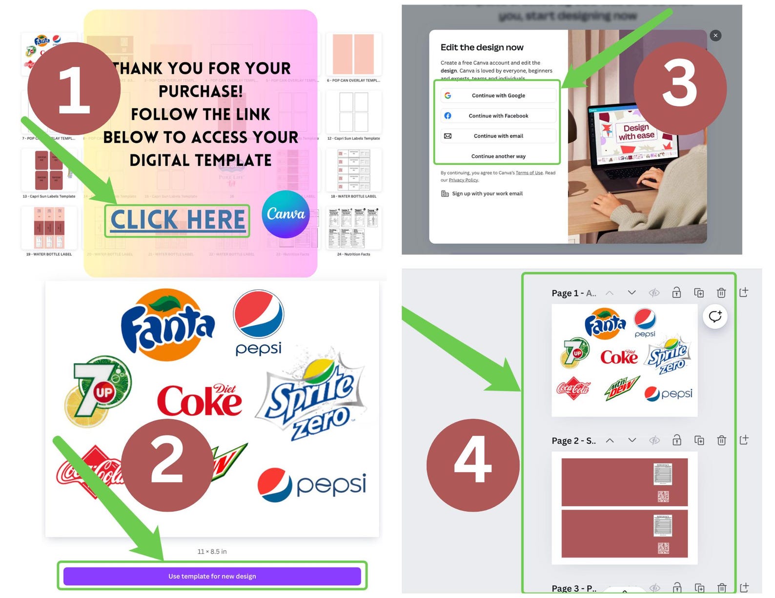 Snack TEMPLATE BUNDLE | Party Favor Template Canva Editable | DIY Oreos ...