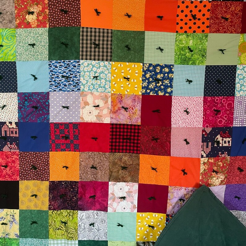 Colorful Patchwork Quilt, Oversized Queen Quilt, Patchwork Quilt, Scrap ...