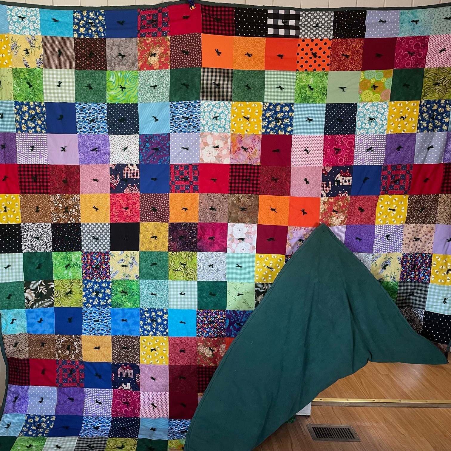 Colorful Patchwork Quilt, Oversized Queen Quilt, Patchwork Quilt, Scrap ...