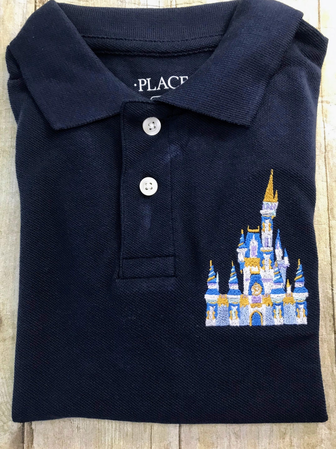 Disney Castle Embroidered Polo - Etsy