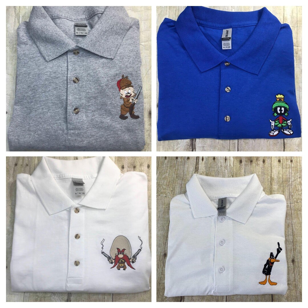 Looney Toons Character Embroidered Polo - Etsy
