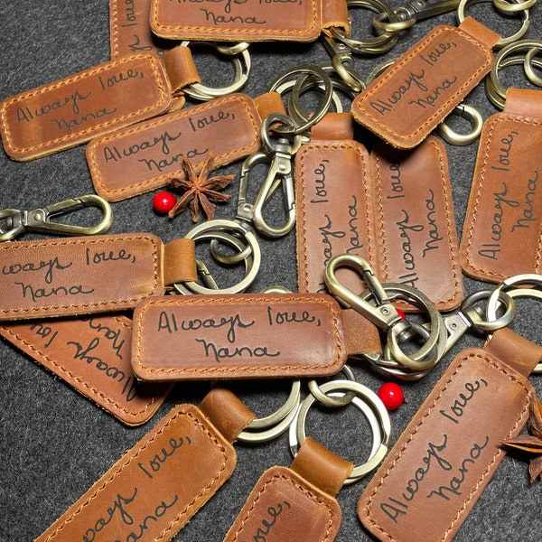 Leather Keychain - Etsy