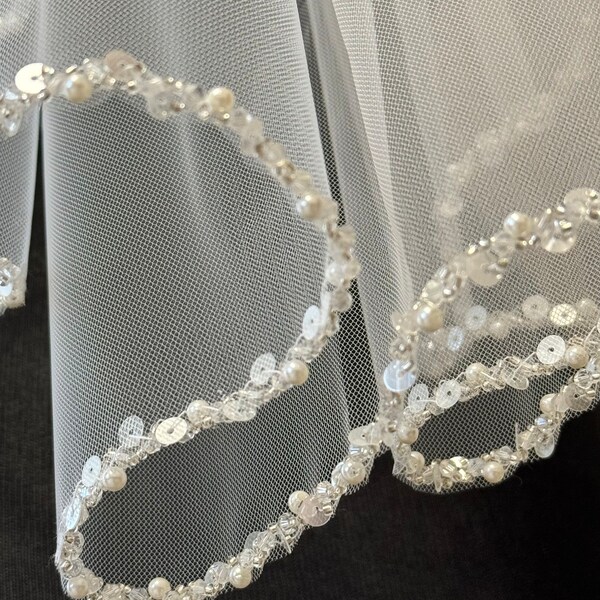 Hand Beaded Veil - Etsy