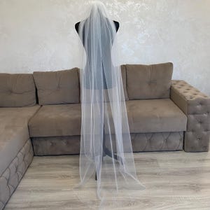 Crystal Edge Wedding Veil, Handmade Beads Bridal Veil, Ivory White ...