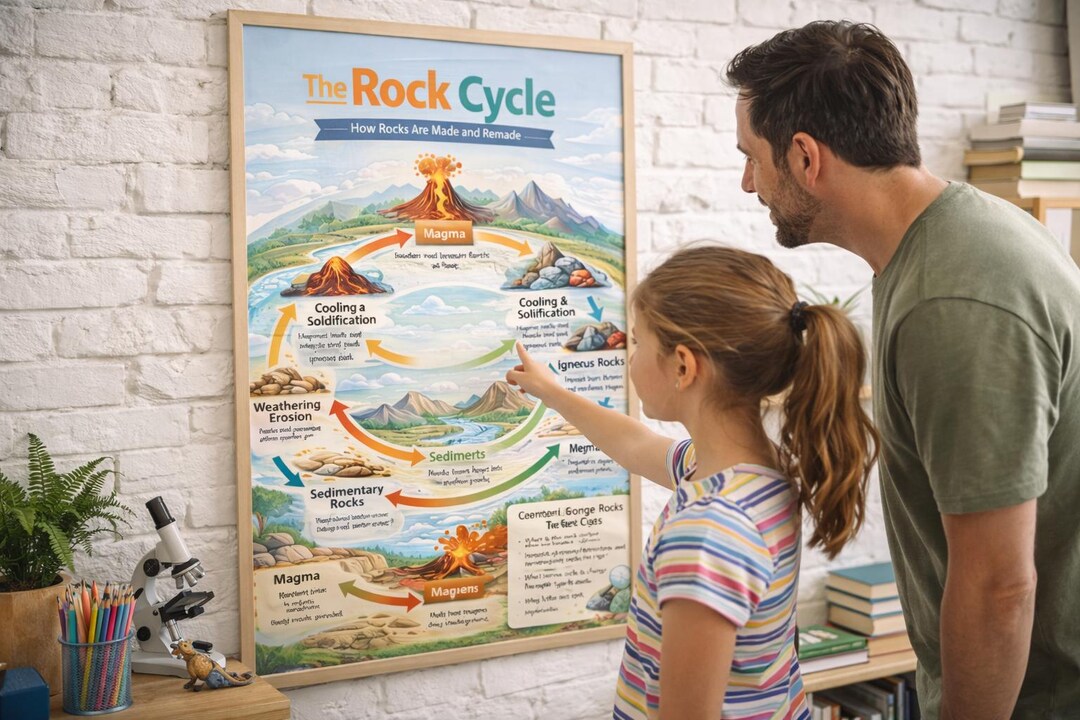 The Rock Cycle Infographic Poster • Printable Science Wall Art ...