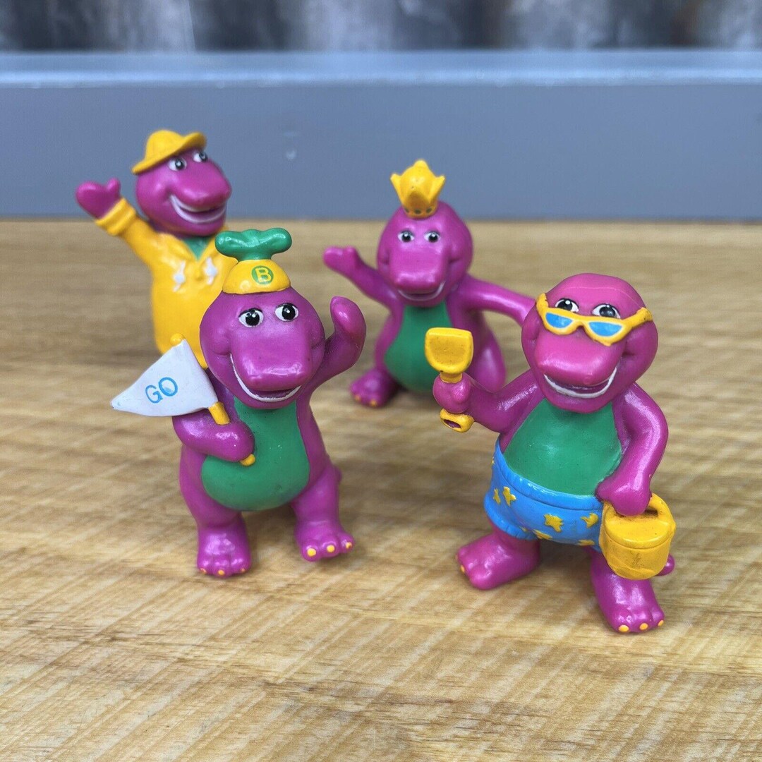 Lot of 4 Vintage Barney Purple Dinosaur PVC Figurines the Lyons Group ...