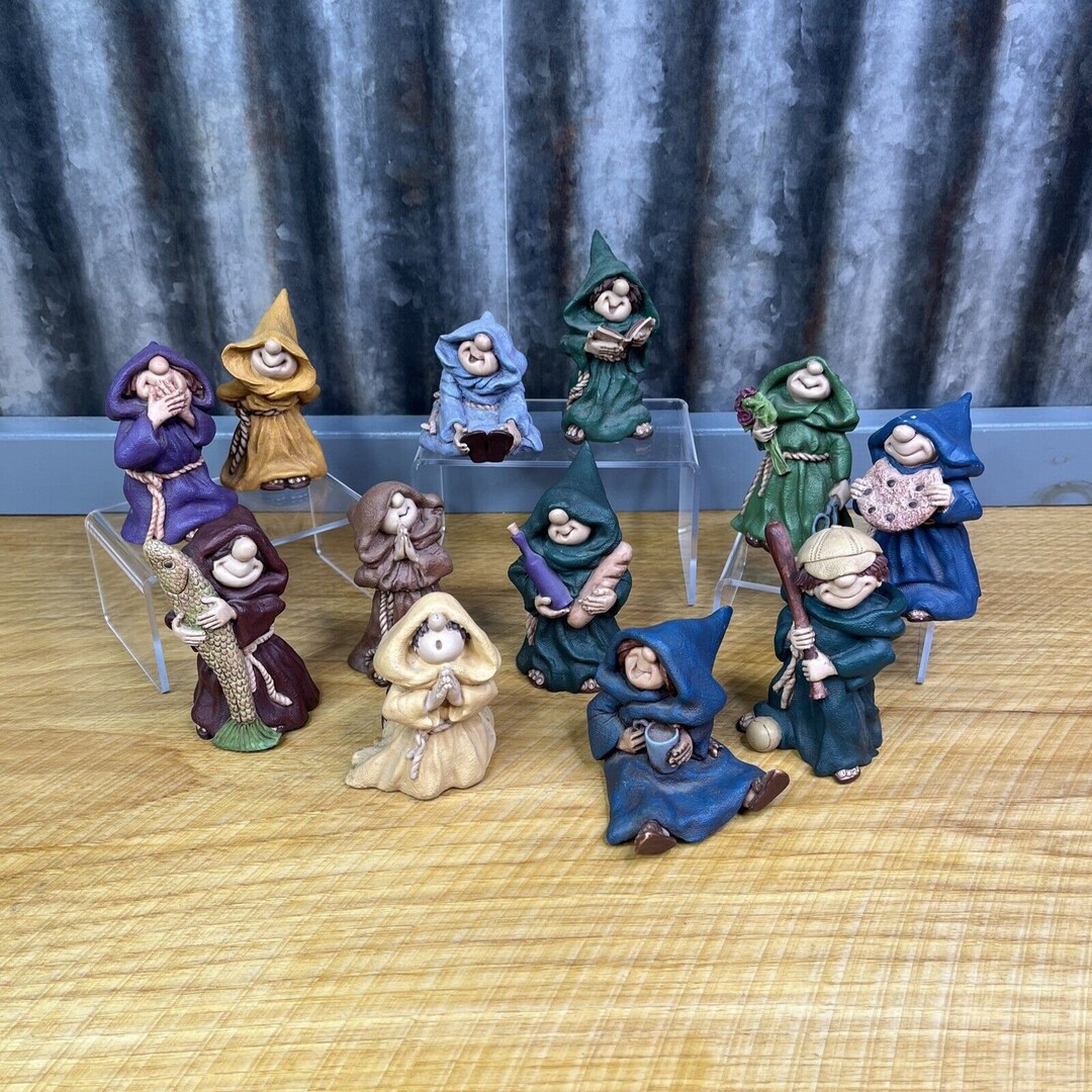 VTG Lot of 12 Friar Folk Figurines Monks Maureen Carlson - Etsy