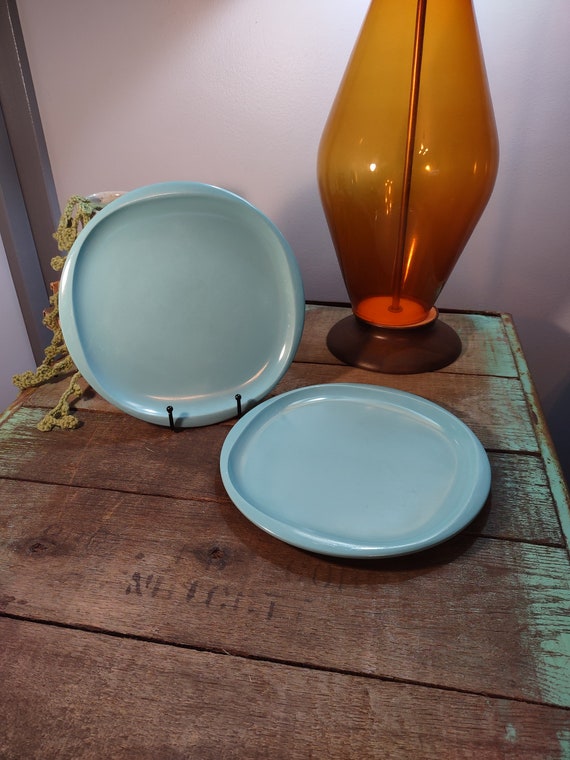 Boontonware Melamine Blue Vintage Dinner Plates Set of 2 - Etsy