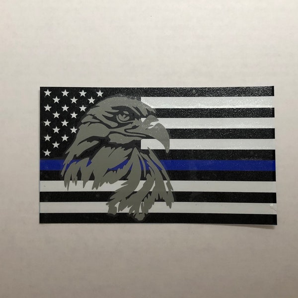 Blue Line Eagle Decal - Etsy