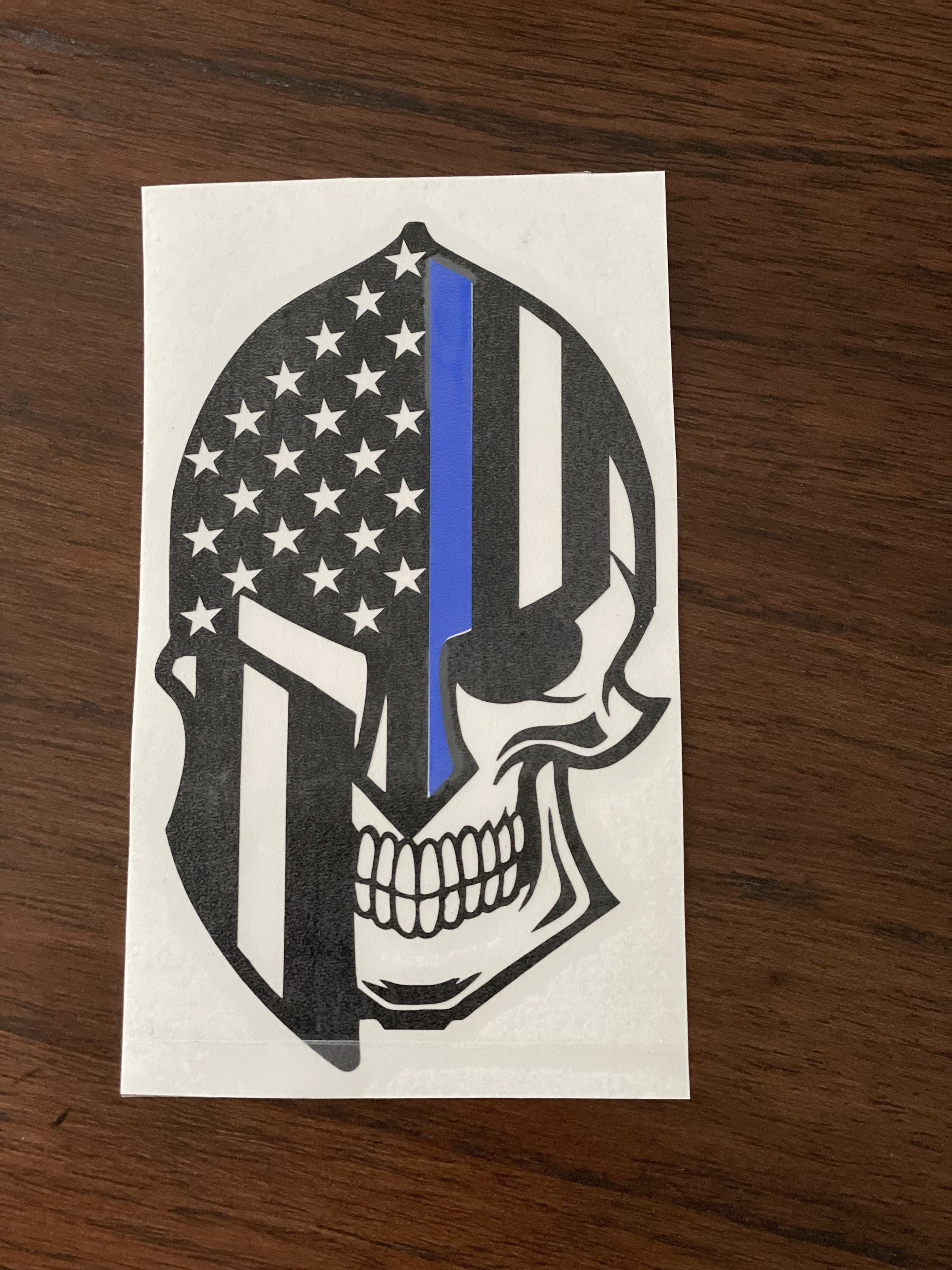 Spartan Skull Decal Sticker, Thin Blue Line, Car Decals, Custom Decal ...