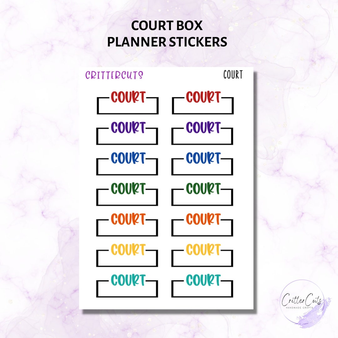 Court Planner Stickers: Functional Box Stickers - Etsy