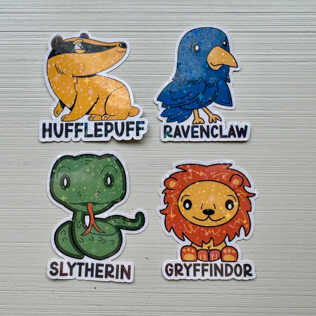 Hogwarts Stickers, Harry Potter Stickers, Hufflepuff, Slytherin ...