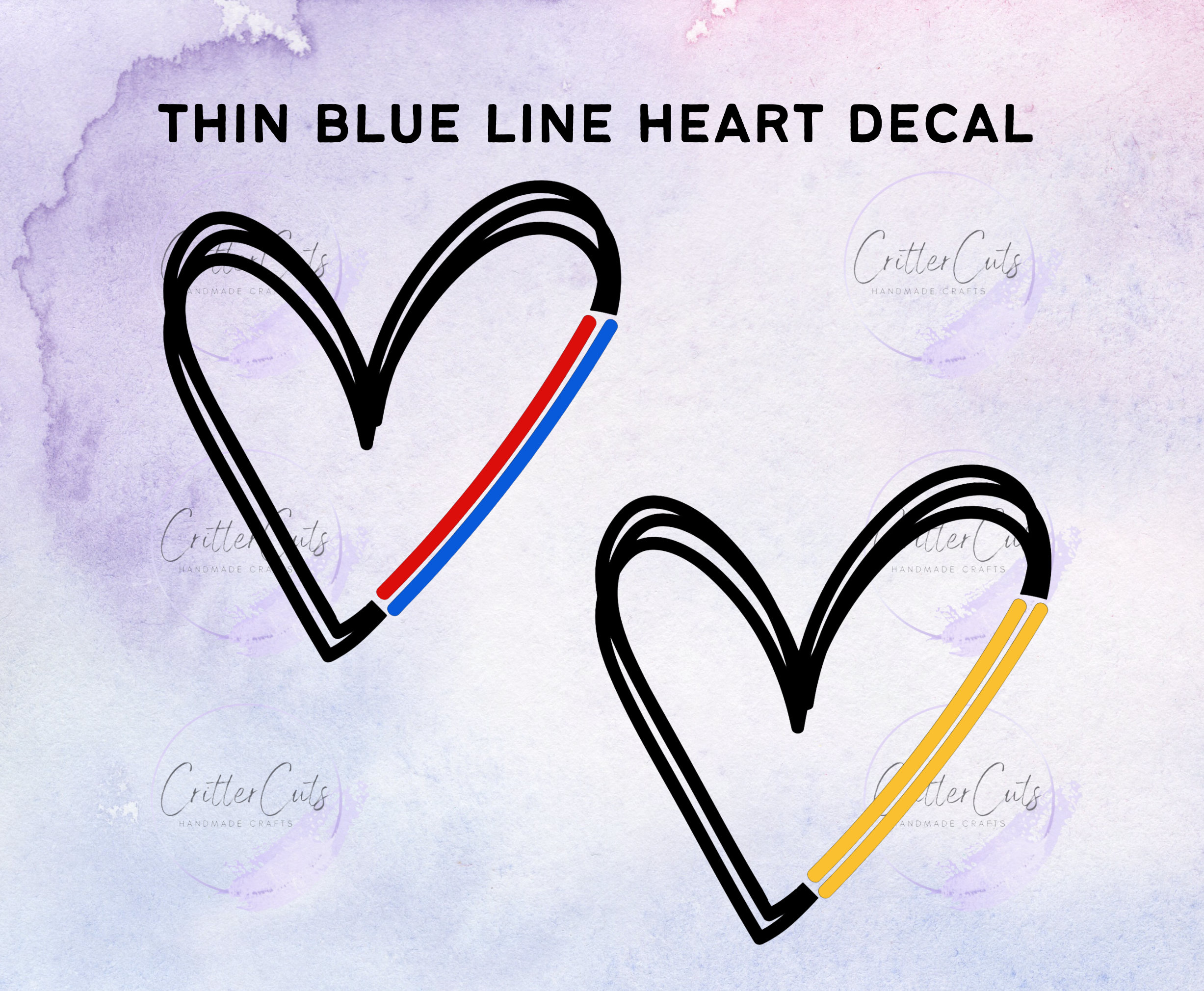 Thin Blue Line Decal Thin Blue Line Heart Heart Sticker Law - Etsy