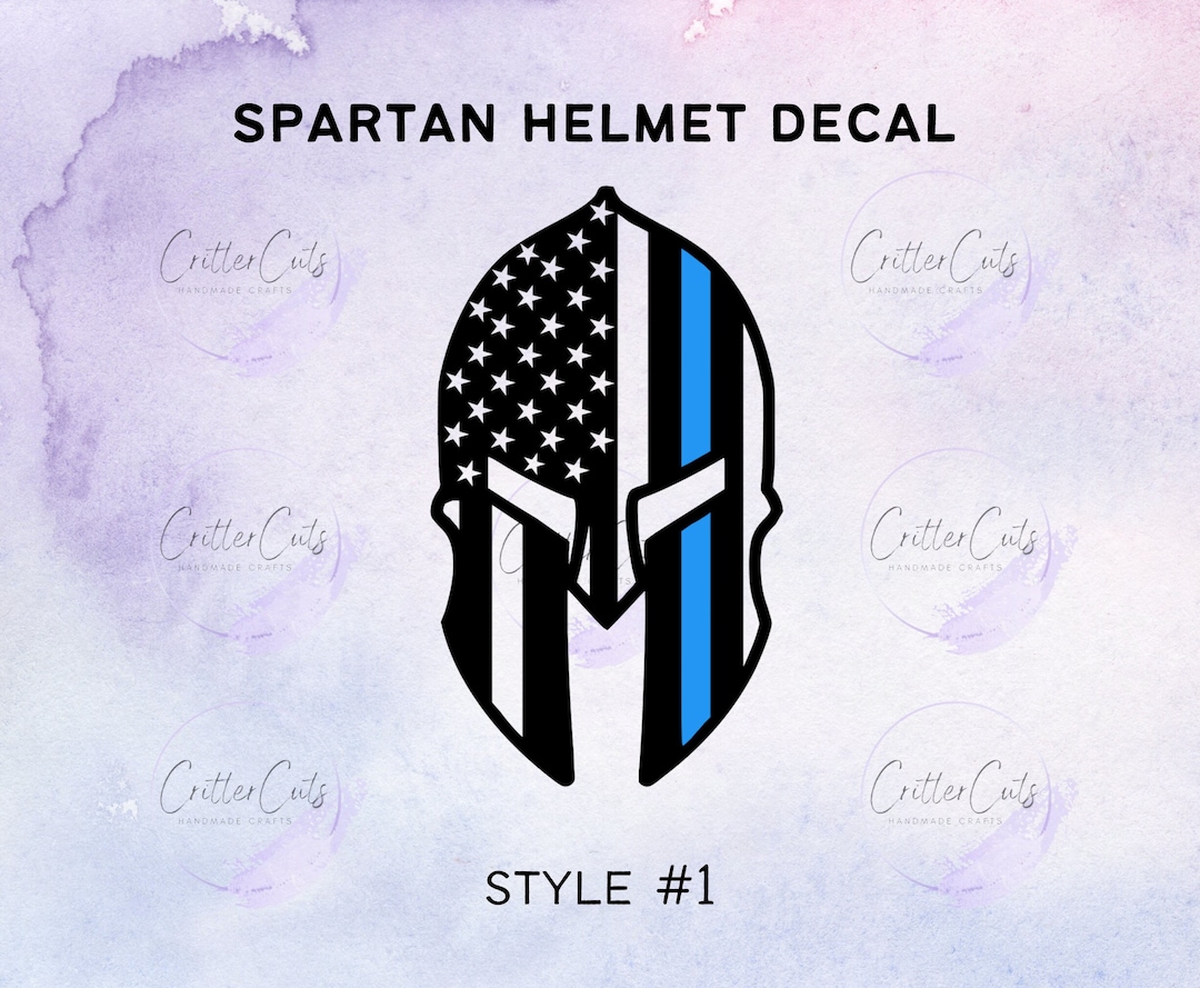 Thin Blue Line Spartan Helmet Decal: Police Car Sticker - Etsy