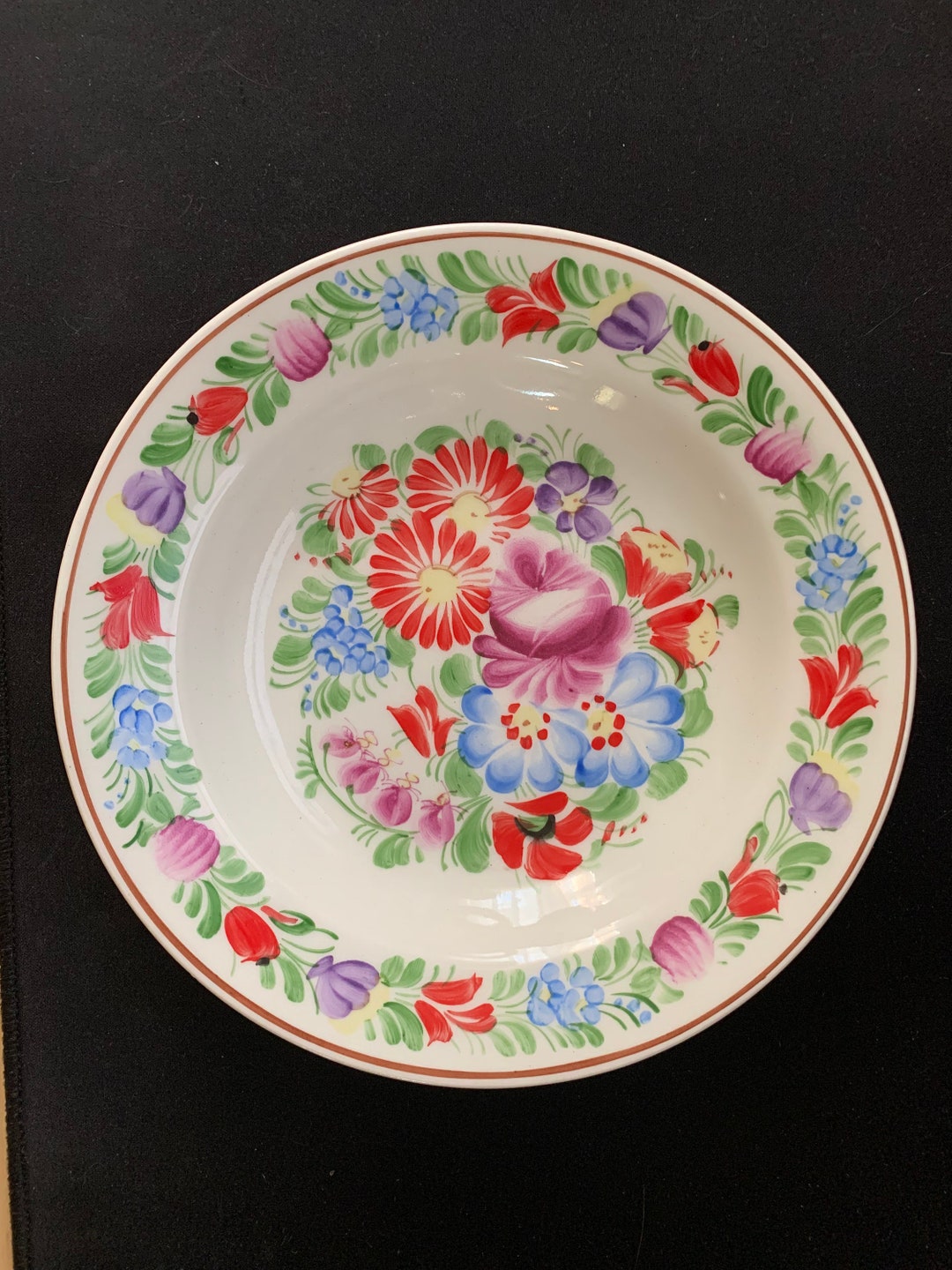 Chodovia Domaźlice Czechoslovakia Floral Hand Painted Plate - Etsy