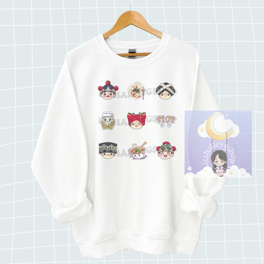 Kawaii Iu-mien Group Cartoon Graphic Sweatshirt Iu-mien - Etsy