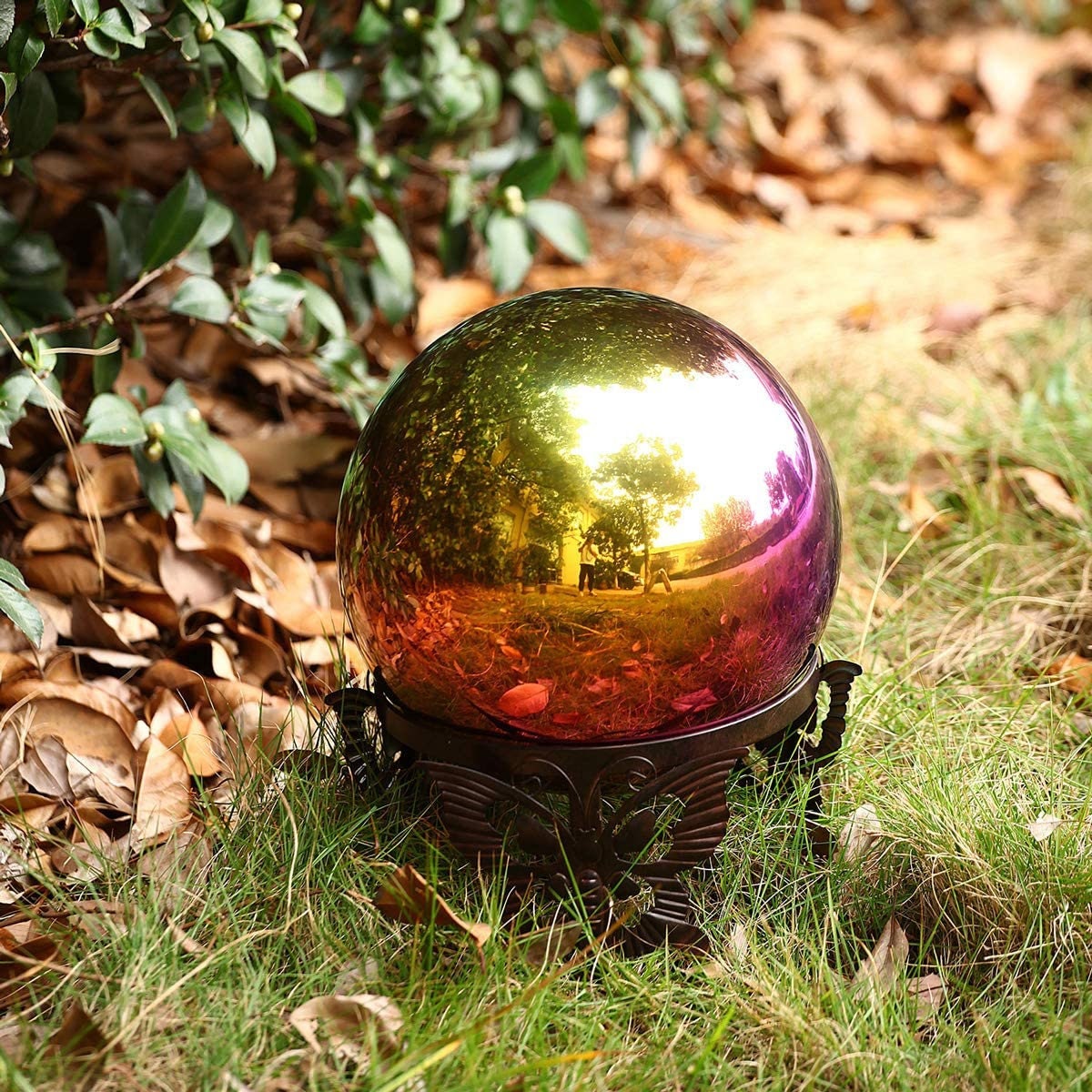 Metallic Steel Gazing Globe Ball, Outdoor & Indoor Decoration - Etsy