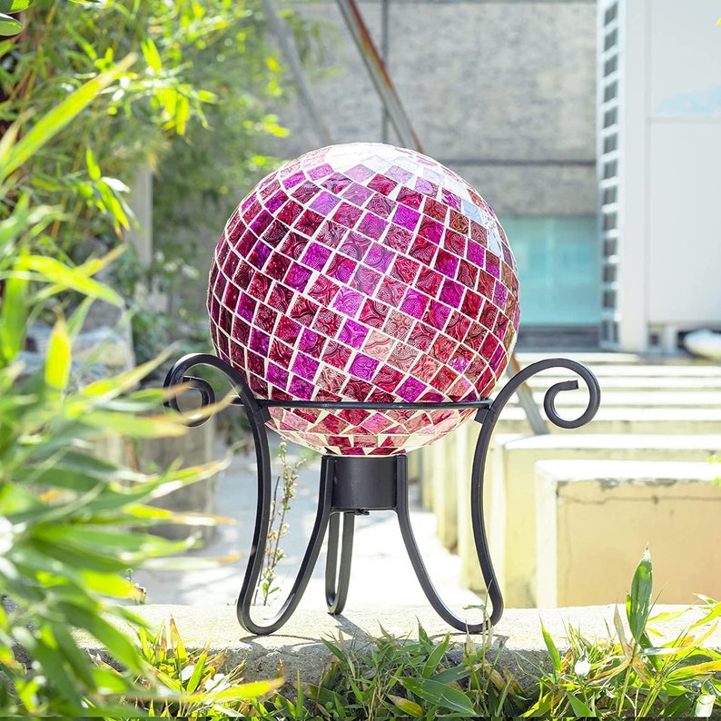 Gazing Ball, Glass Mosaic Gazing Balls Sphere for Garden Lawn Outdoor ...